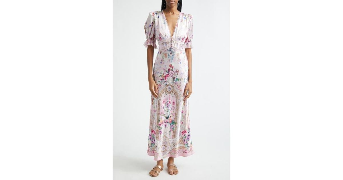 CAMILLA Bias Cut Silk Midi Dress | Lyst
