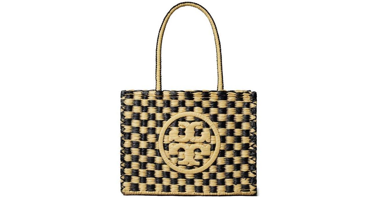 Tory Burch Ella Crocheted Raffia Tote in Metallic | Lyst
