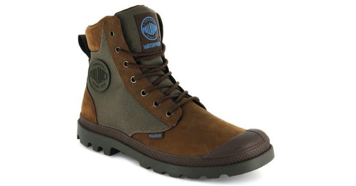 Palladium Pampa Waterproof Mixed Media Boot in Brown for Men | Lyst