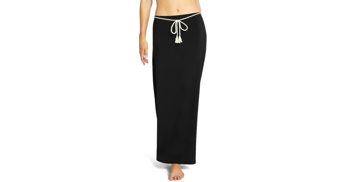 Robin Piccone Ava Cover-Up Maxi Skirt in Black | Lyst