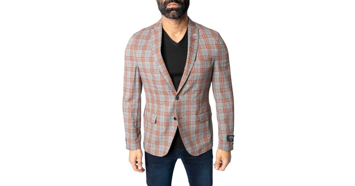 Maceoo Descartes Unconstructed Plaid Spanish Blazer in Blue for Men | Lyst