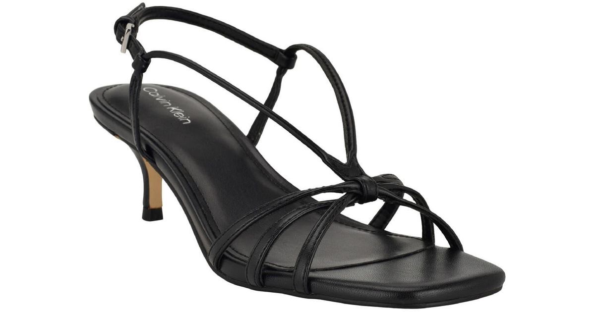 Calvin Klein Poeta 2 Strappy Sandal in Black | Lyst