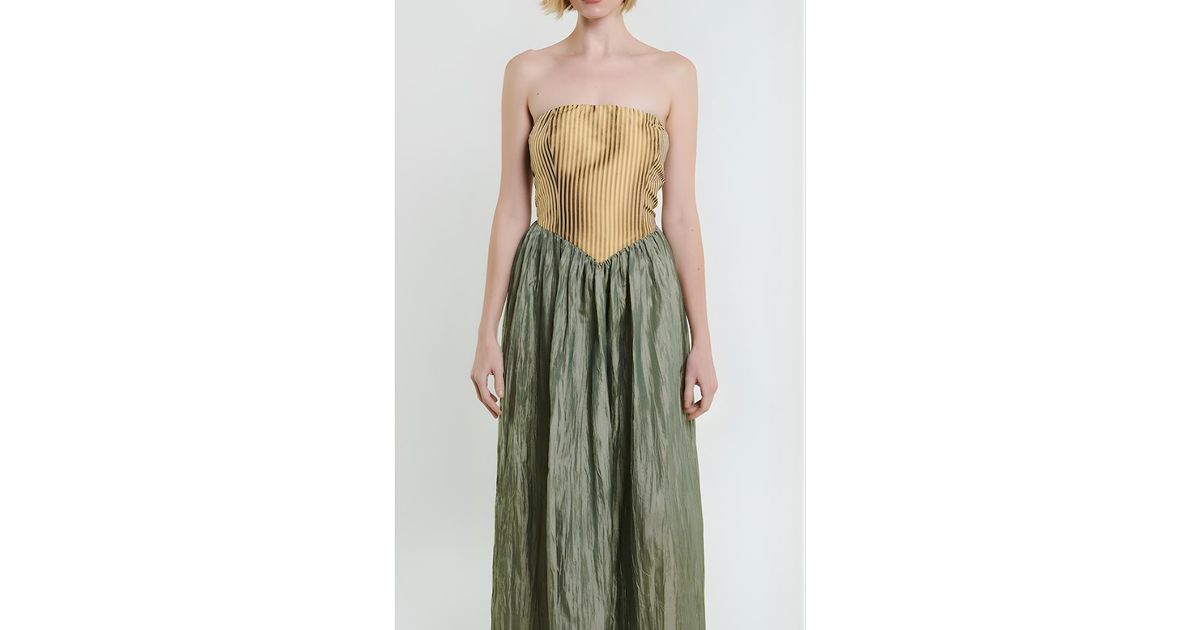 Madeline Marie Roxanne Long Dress in Green | Lyst