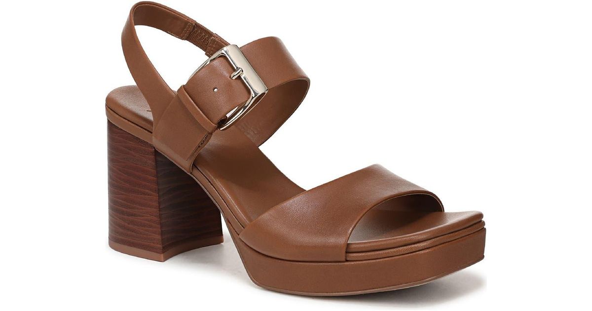 27 EDIT Naturalizer Phillipa Block Heel Sandal in Brown | Lyst