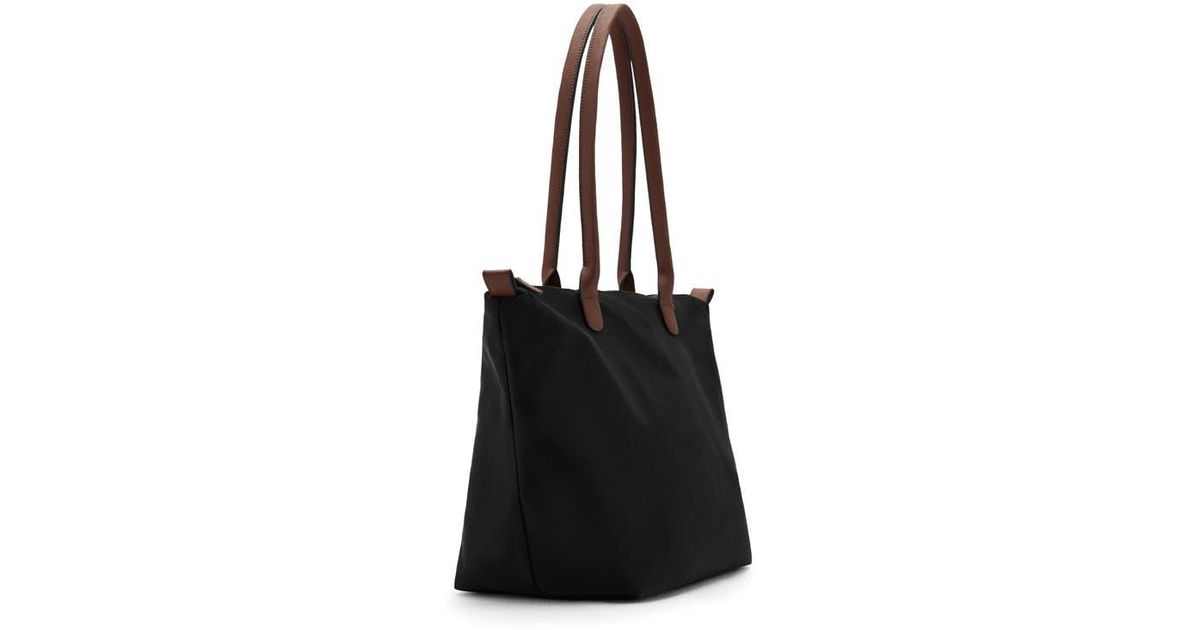 MANGO TEEN Nylon Shopper Bag in Black | Lyst