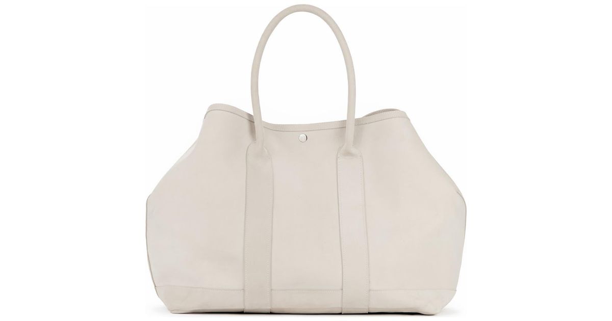 EZRA ARTHUR Audrey American Steer Leather Xl Tote Bag in Natural | Lyst