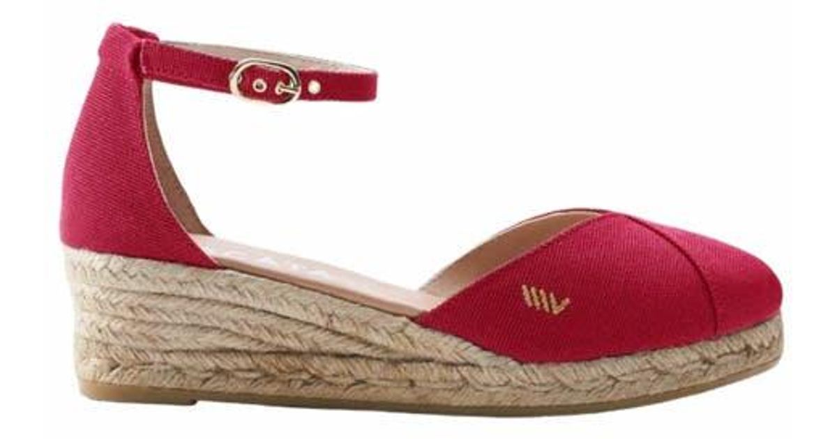 VISCATA Formiga Canvas Espadrille Wedges in Red | Lyst