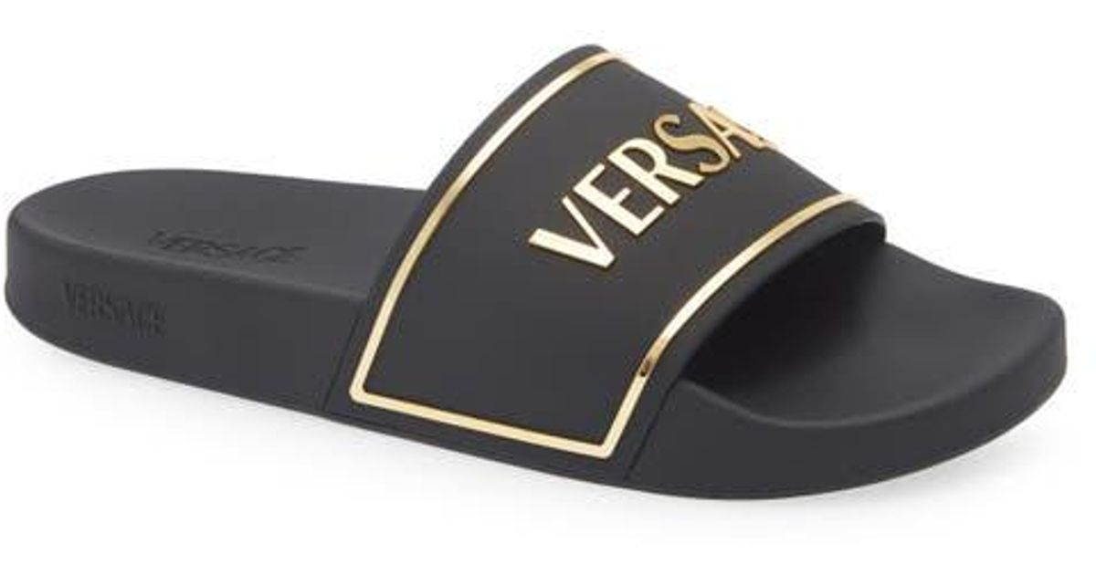 Versace Logo Pool Slide for Men | Lyst