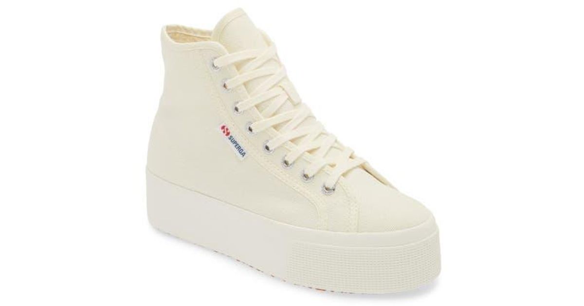 Superga 2708 Platform High Top Sneaker in White | Lyst