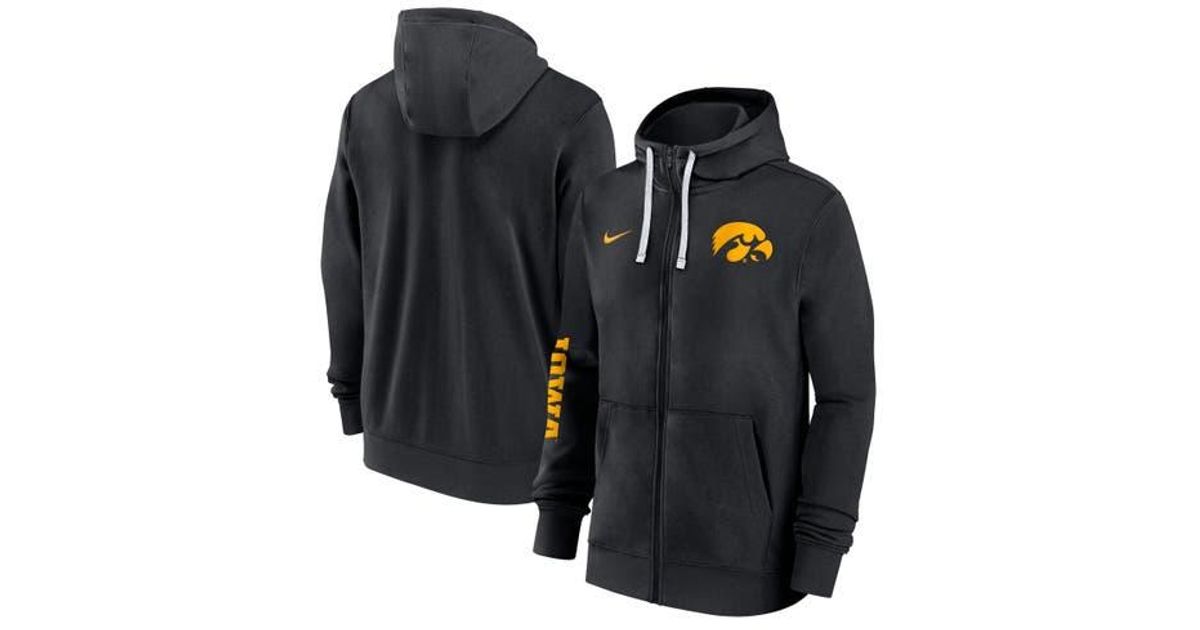 Nike Iowa Hawkeyes 2024 Sideline Full-Zip Hoodie in Black for Men | Lyst