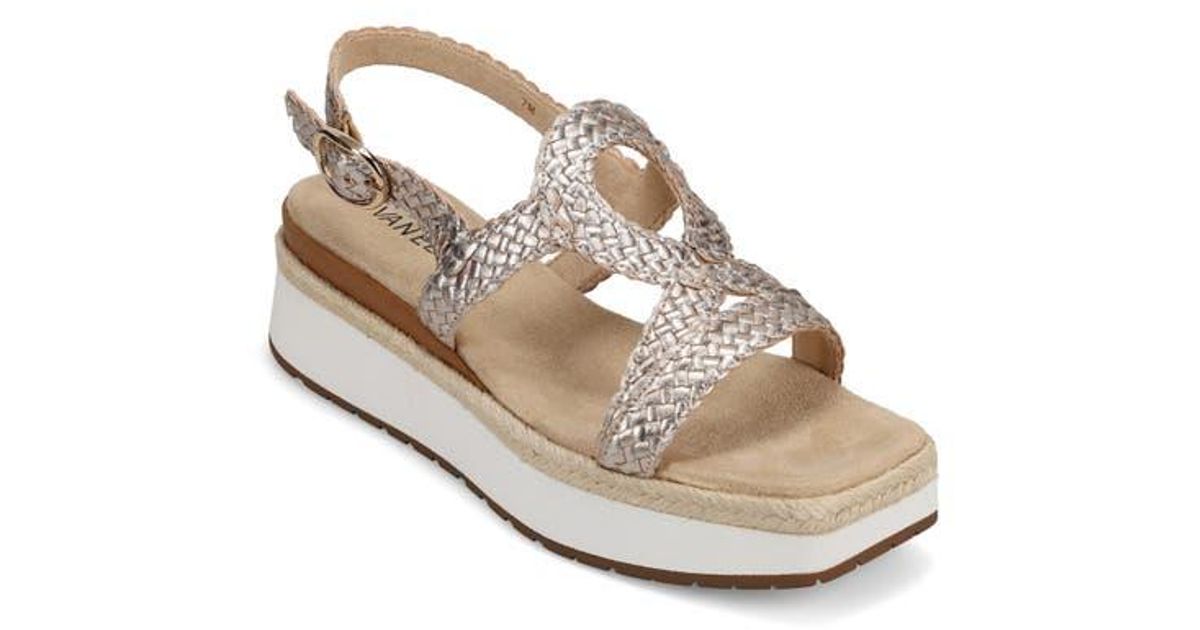 Vaneli Emalia Platform Wedge Sandal in Natural | Lyst