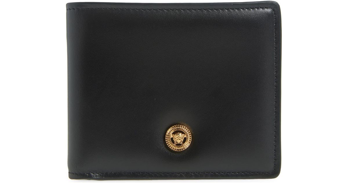 Versace Medusa Leather Bifold Wallet in Black for Men | Lyst
