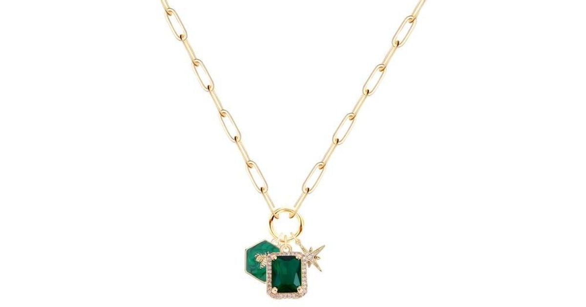 Emma Rae Emerald Luxe Everlink Necklace in Green | Lyst
