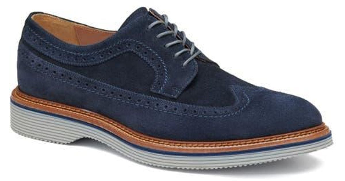Johnston & Murphy Jenson Longwing Derby in Blue for Men | Lyst