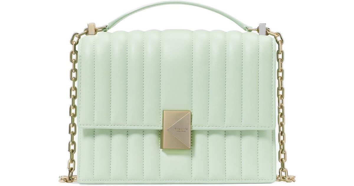 Kate Spade Deco Quilted Leather Convertible Crossbody Bag in Green | Lyst