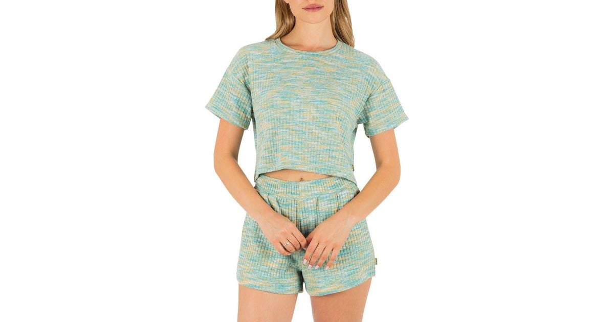 Hurley Boxy Rib Baby Tee in Blue | Lyst
