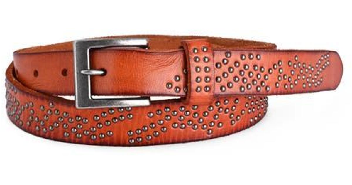 Old Trend Stardust Genuine Leather Studded Vintage Finish Belt in Red ...