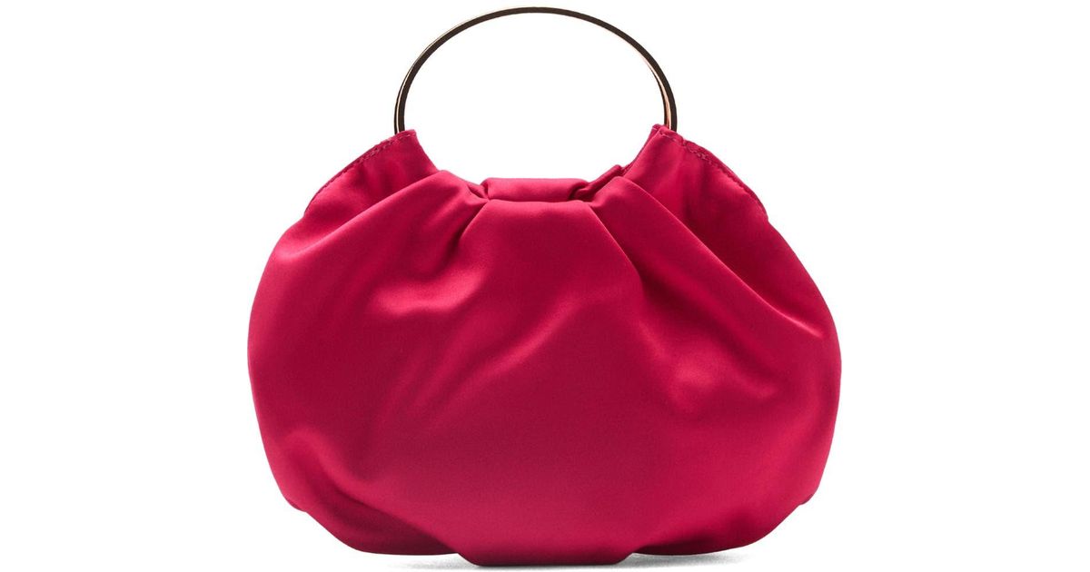 Mango Satin Handbag in Red | Lyst