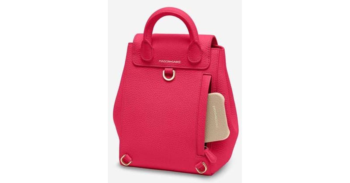 Maison De Sabre Mini Soft Leather Backpack in Pink | Lyst