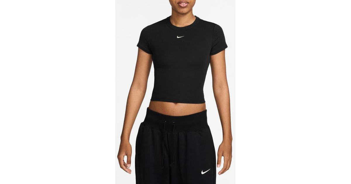 Nike Sportswear Chill Rib Top in Black | Lyst
