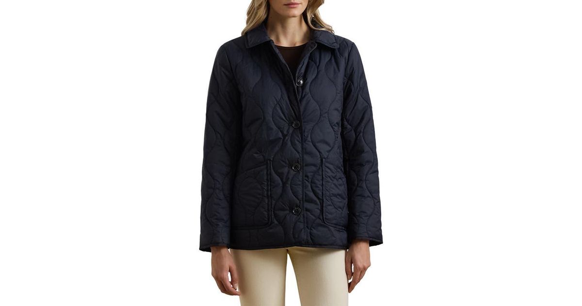 Ralph Lauren Onion Quilted Jacket in Black | Lyst