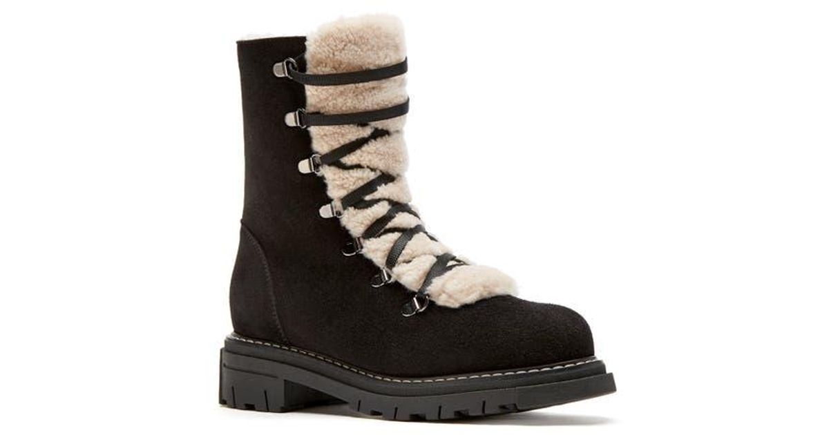 La Canadienne Diego Genuine Shearling Waterproof Boot in Black | Lyst