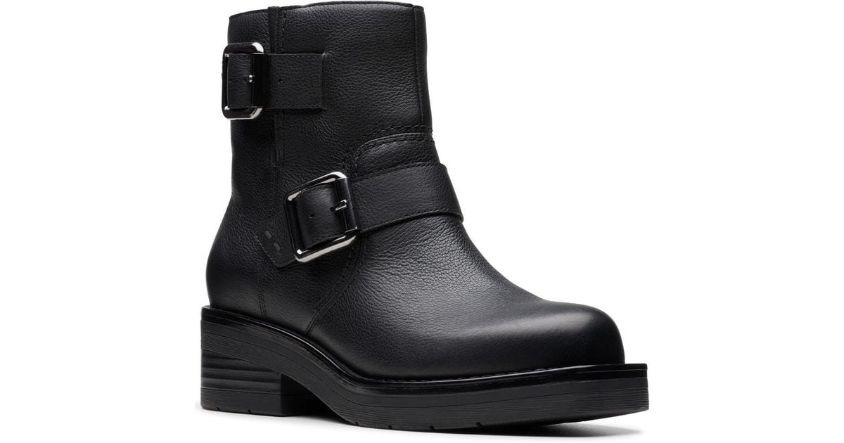 Clarks Rebelle Buckle Boot in Black | Lyst