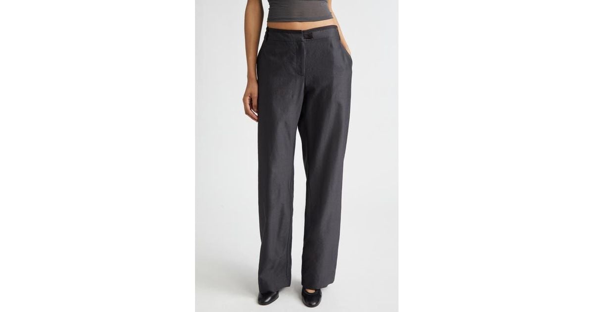 Paloma Wool Vira Wool & Silk Flare Leg Pants in Black | Lyst