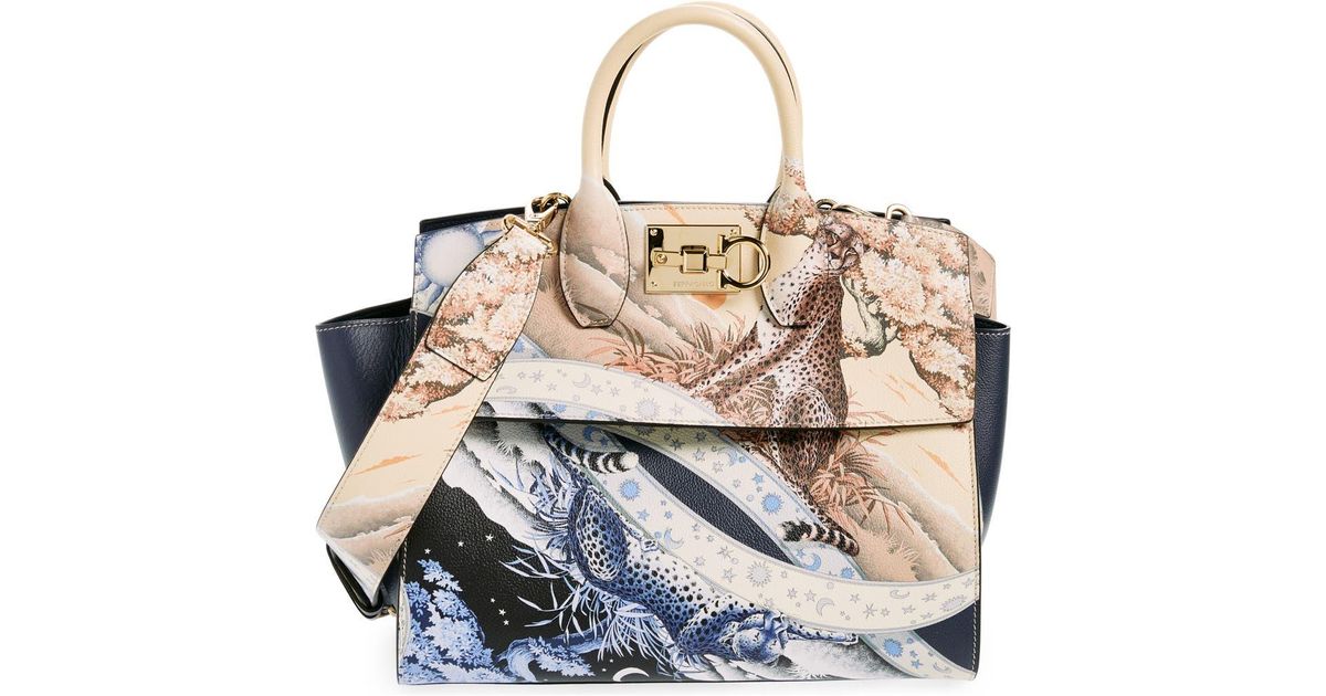 Ferragamo Small Soft Studio Leather Handbag in Metallic | Lyst