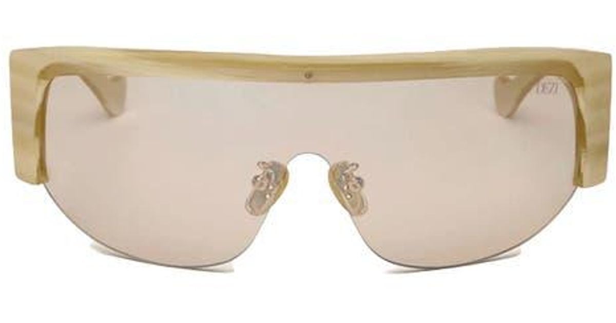 DEZI Thique 125Mm Oversize Rimless Shield Sunglasses in Natural | Lyst