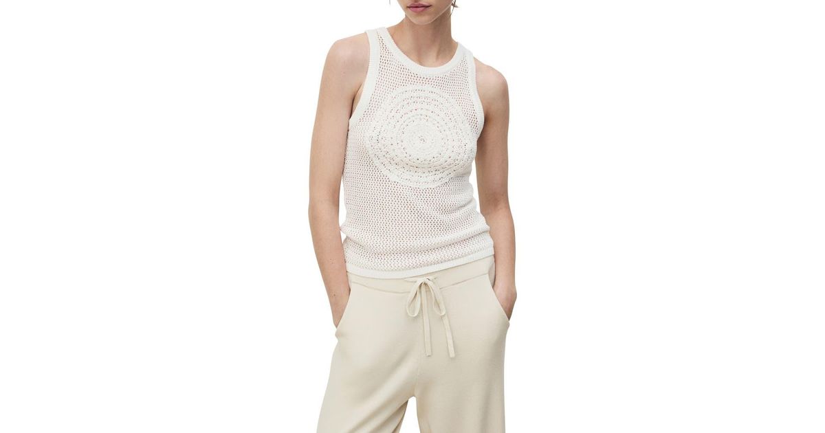 Mango Crochet Tank in Natural | Lyst