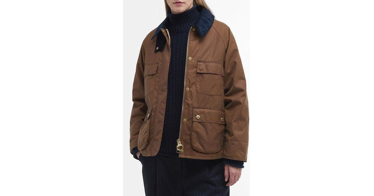 Barbour Ruth Waxed Cotton Jacket in Brown | Lyst