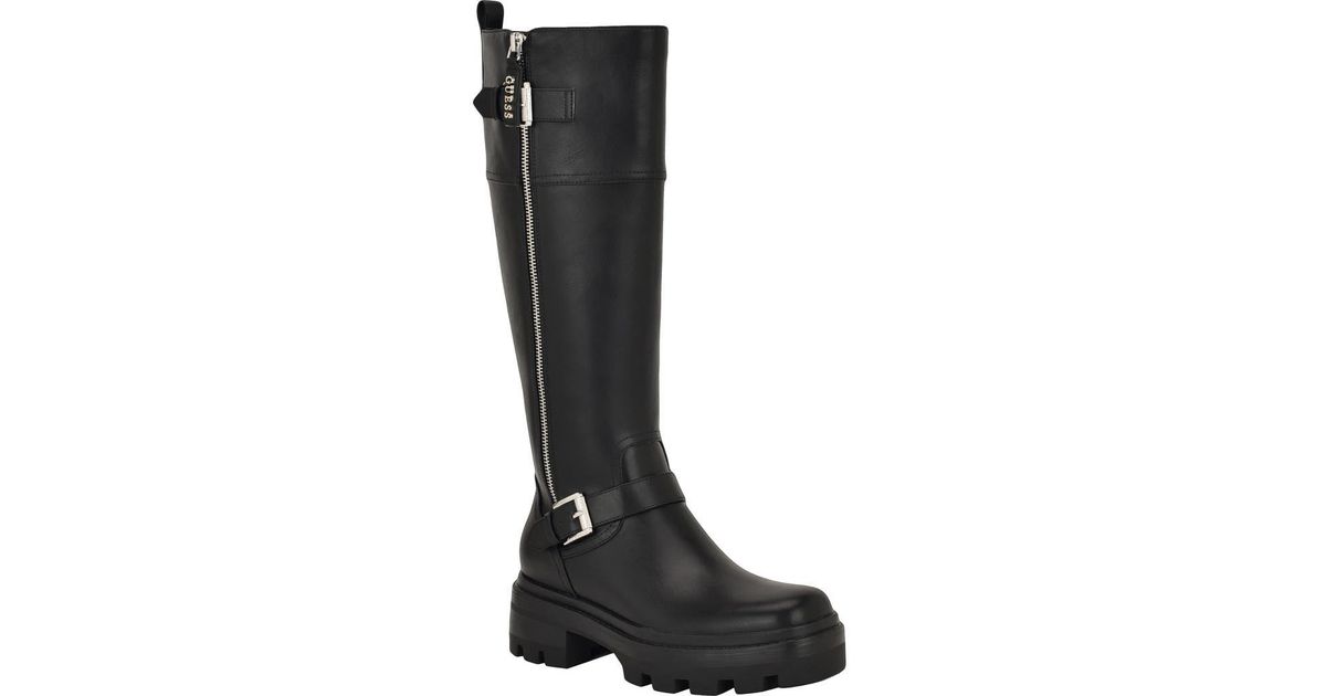 Guess Lynnie Knee High Boot in Black | Lyst