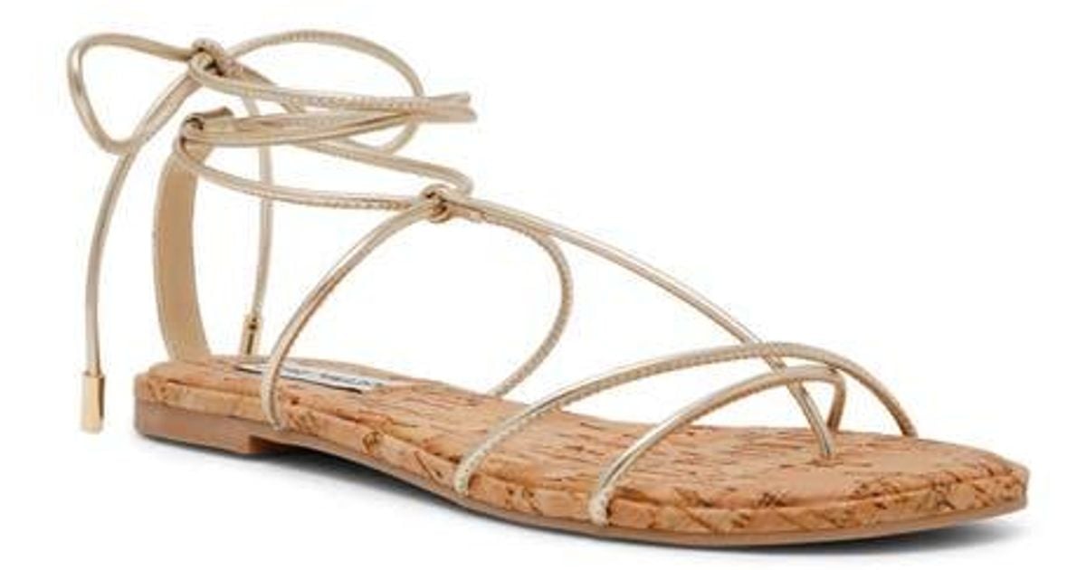 Steve Madden Myrtle Strappy Sandal in Natural | Lyst