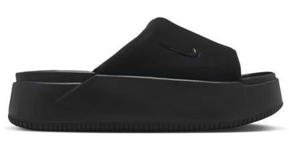 Nike Calm Elevation Platform Slide in Black | Lyst