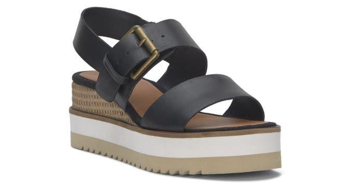 Lucky Brand Turoma Platform Wedge Slingback Sandal in Black | Lyst