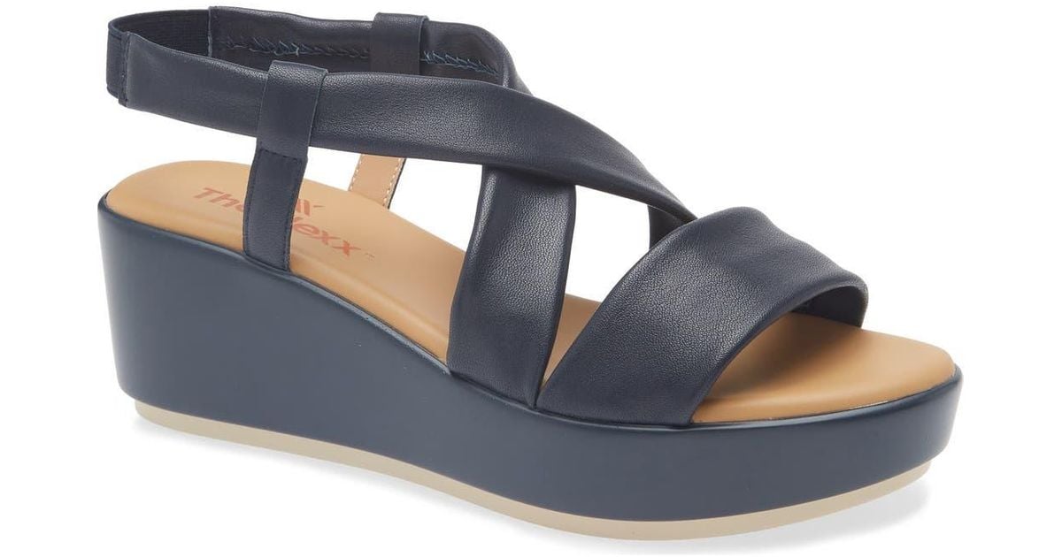 The Flexx Scott Too Platform Wedge Sandal in Blue | Lyst