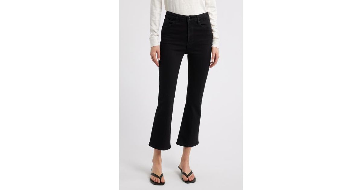FRAME The Reboot Crop High Waist Ankle Bootcut Jeans in Black | Lyst