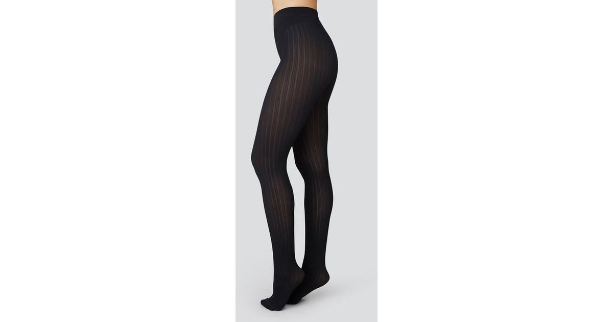 Swedish Stockings Alma Rib Tights in Black | Lyst