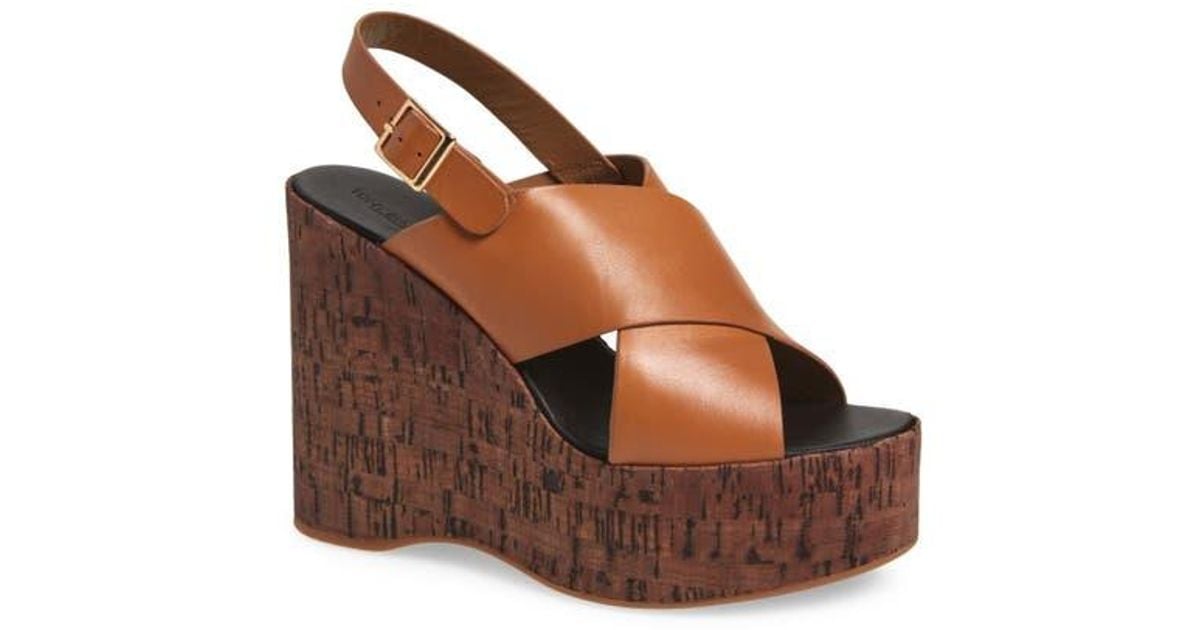 Tony Bianco Vogue Platform Wedge Sandal in Brown | Lyst