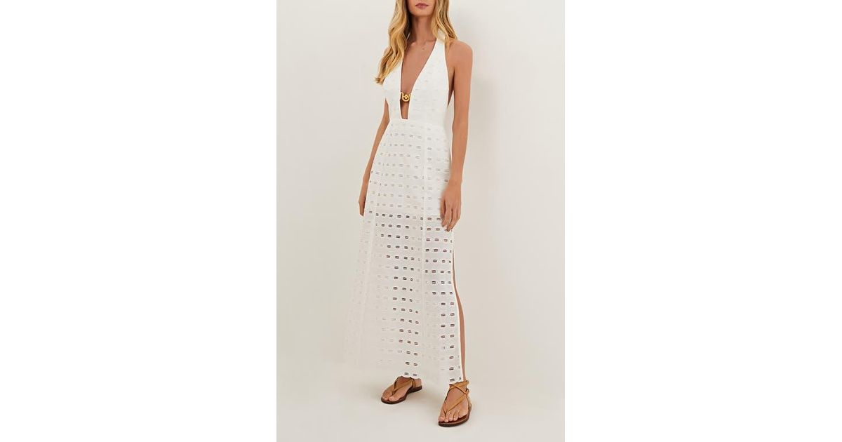 ViX Eyelet Maryse Cover-Up Maxi Dress in Natural | Lyst