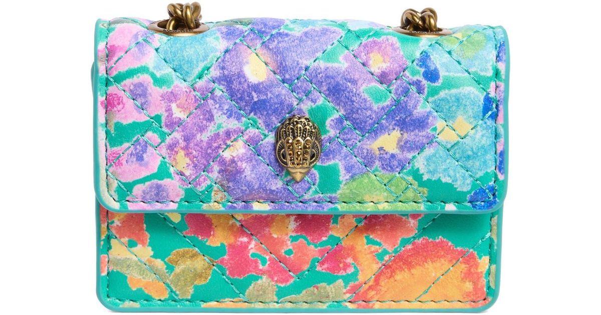 Kurt Geiger Micro Kensington Floral Crossbody Bag in Blue | Lyst