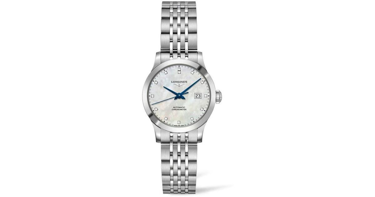 Longines Record Diamond Bracelet Watch, 30Mm in Metallic | Lyst