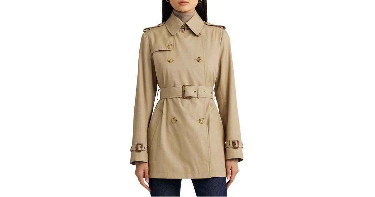 Ralph Lauren Belted Water Resistant Double Breasted Trench Jacket