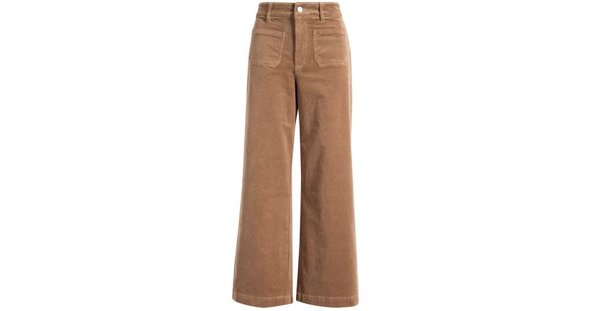 PAIGE Anessa Patch Pocket Wide Leg Corduroy Pants in Brown | Lyst
