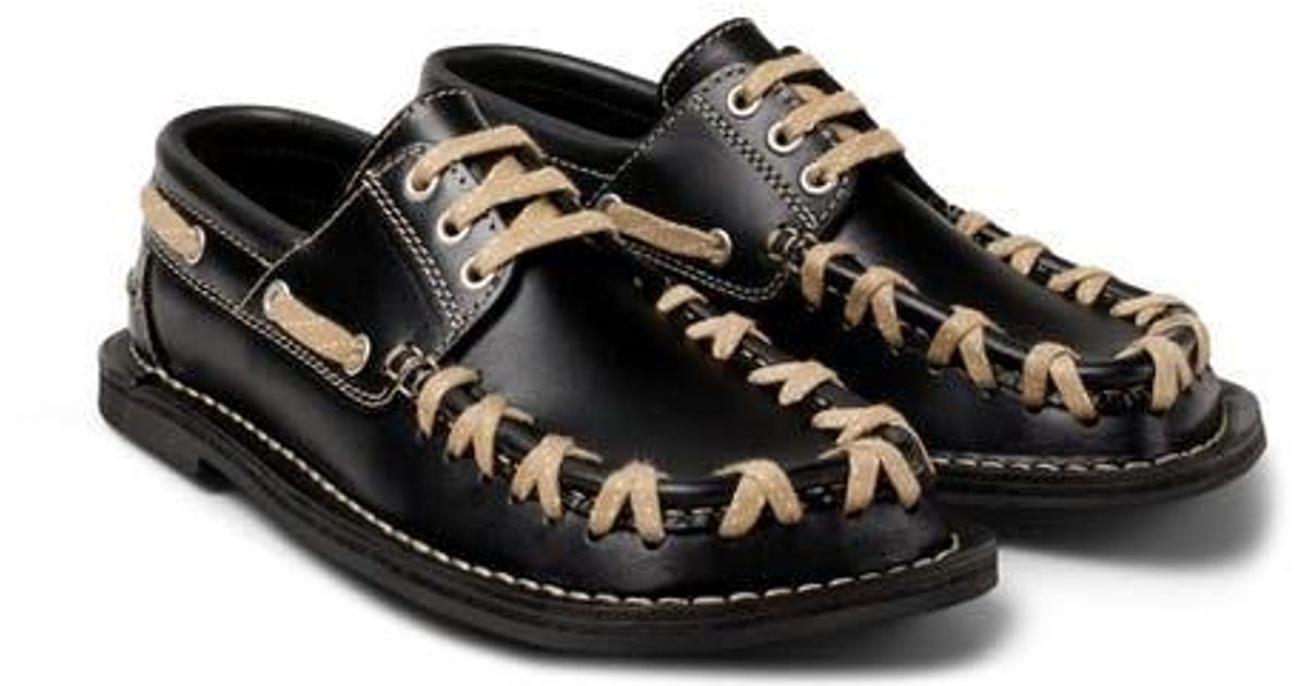Camper Lab Eki Boat Shoe in Black | Lyst