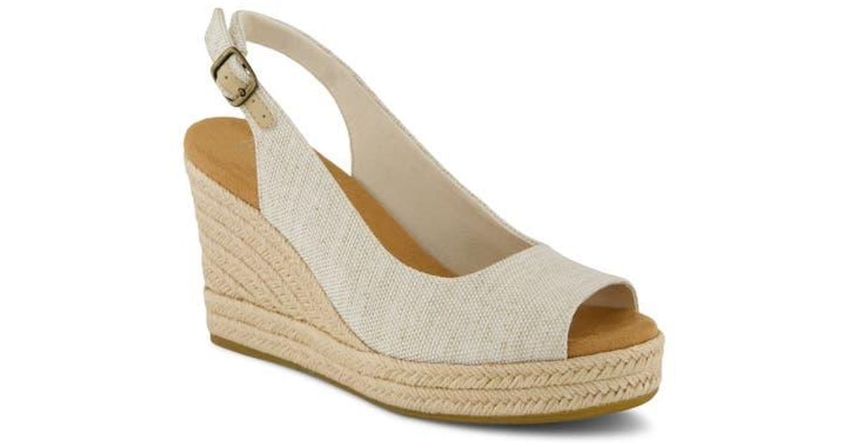 TOMS Camilla Slingback Espadrille Peep Toe Platform Wedge Sandal in ...
