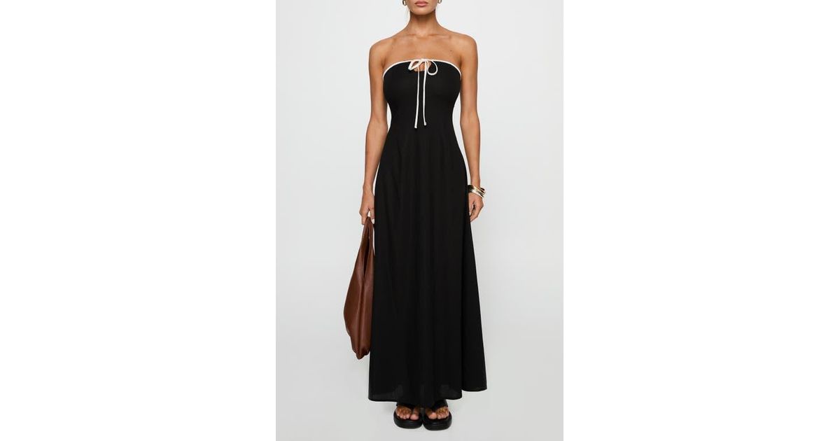 Princess Polly Bijou Strapless Maxi Dress in Black | Lyst