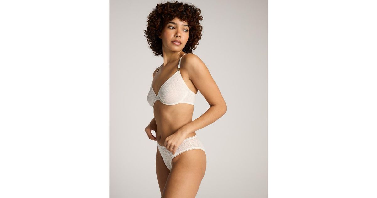 Nudea Honeycomb Semi-Demi Balconette Bra in Brown | Lyst
