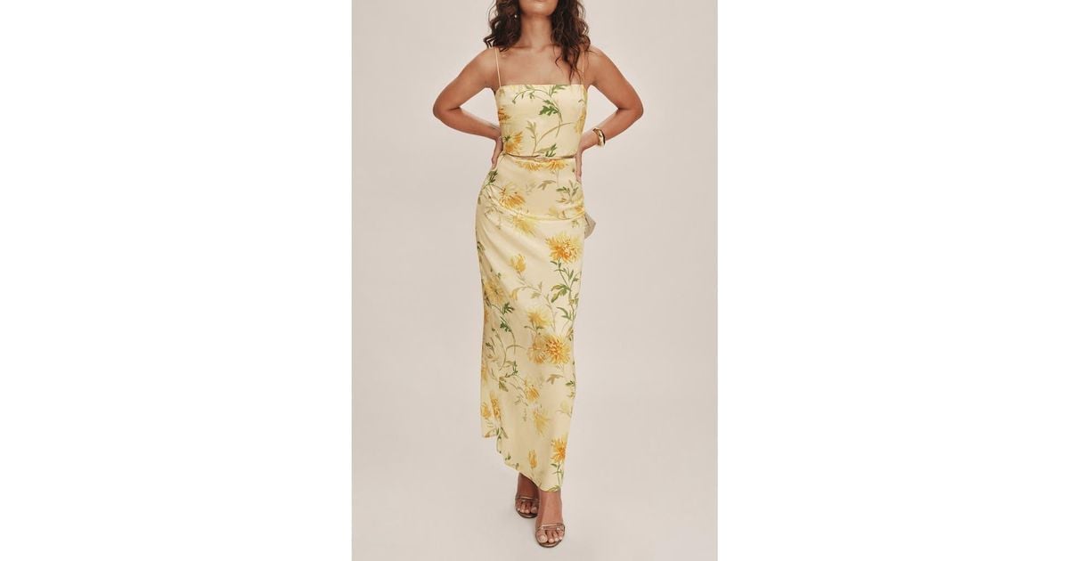 Reformation Frankie Floral Silk Maxi Dress in Natural | Lyst